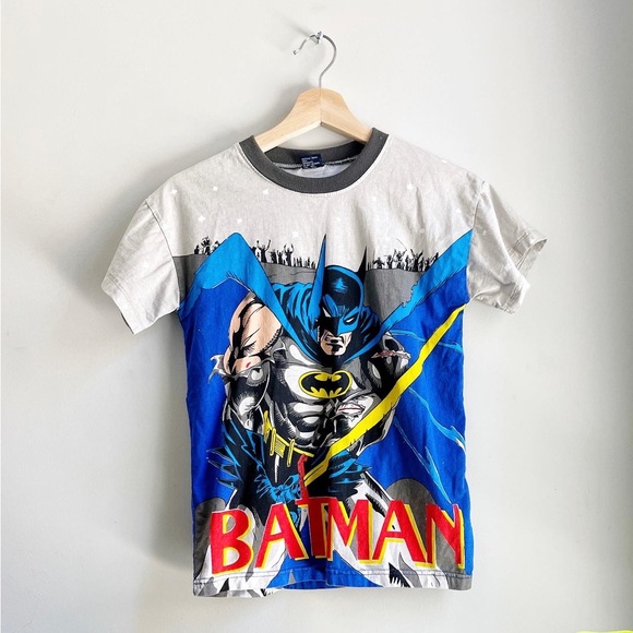 Batman | Shirts & Tops | Rare Vintage Batman Aop Ringer Tee Shirt Vtg ...